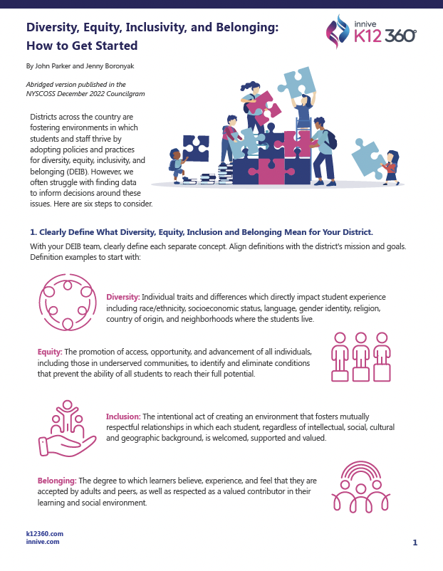 Diversity, Equity, Inclusivity, and Belonging: How to Get Started - K12 360° Resources